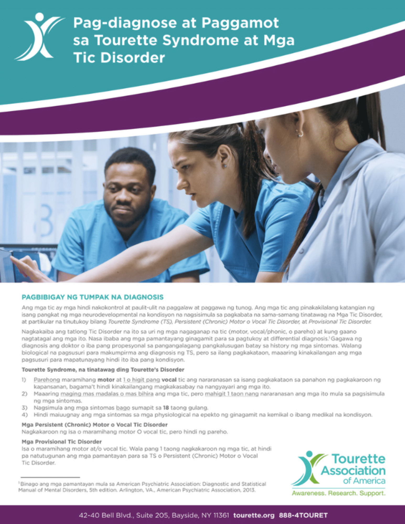 Tourette Syndrome Resources - Tagalog - Tourette Association of America